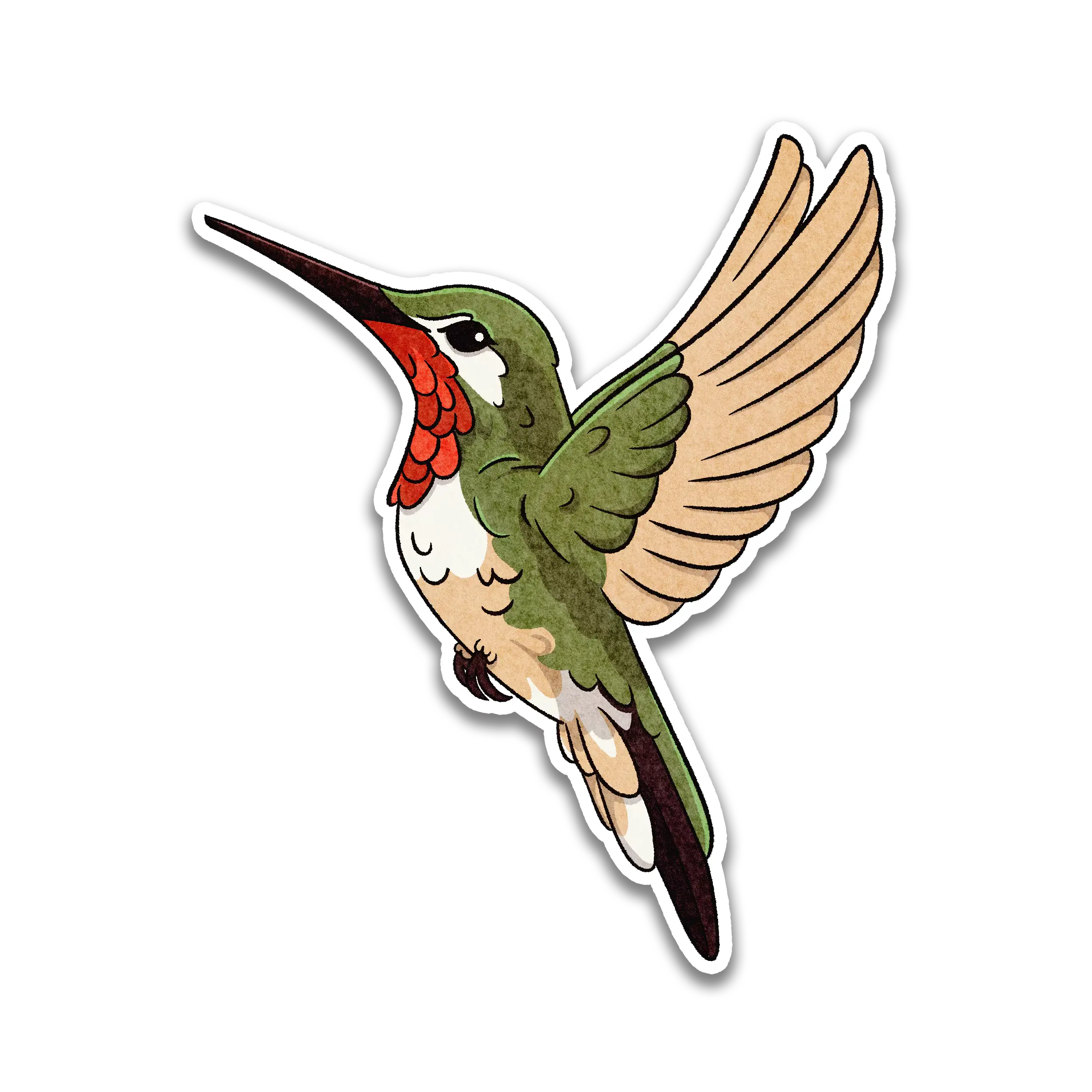 Ruby Throated Hummingbird Sticker – The Natural Resources Map & Bookstore