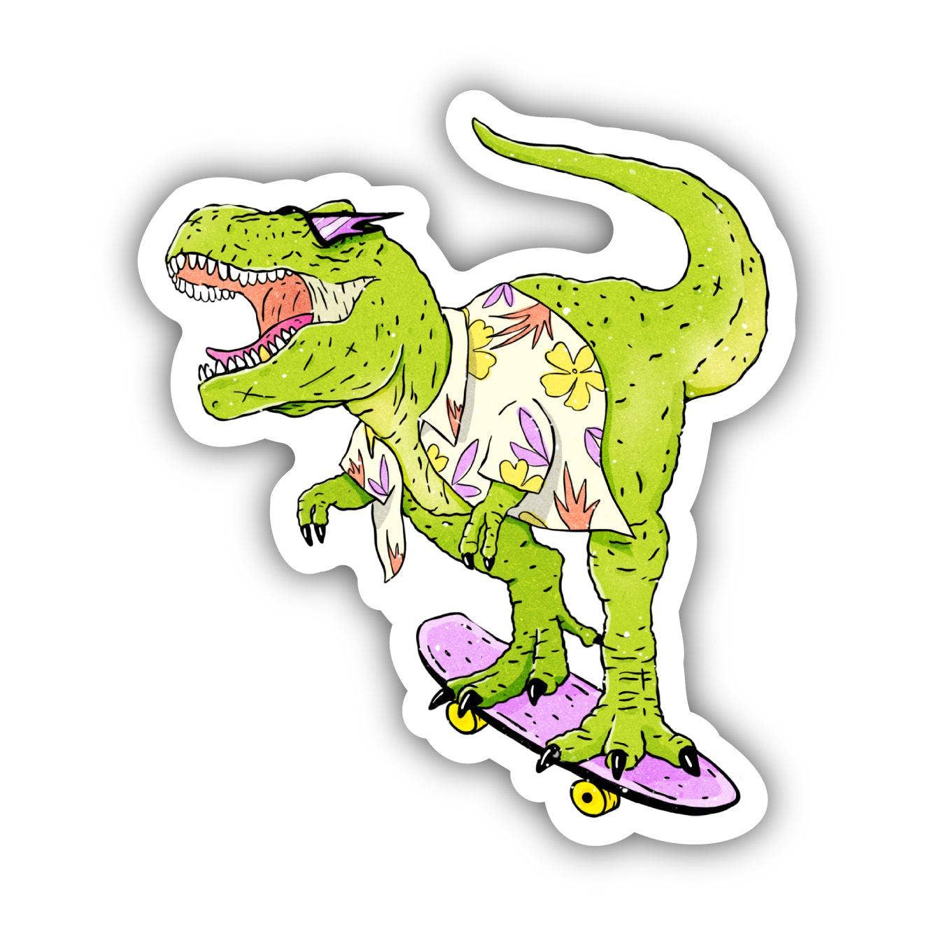 Rad Skateboard T-Rex Dinosaur Sticker – The Natural Resources Map ...